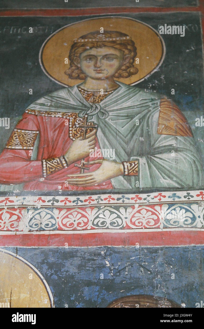 These frescoes are from the Michael the Archangel Church of Lesnovo, a ...