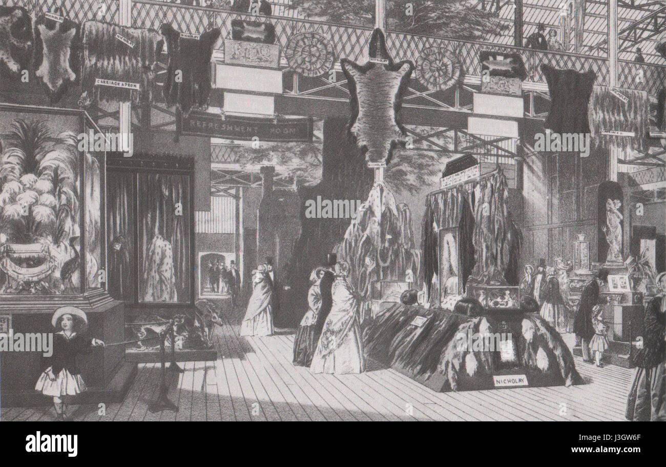 Fur display presented by J. G. Links at the 1851 Great Exhibition ...