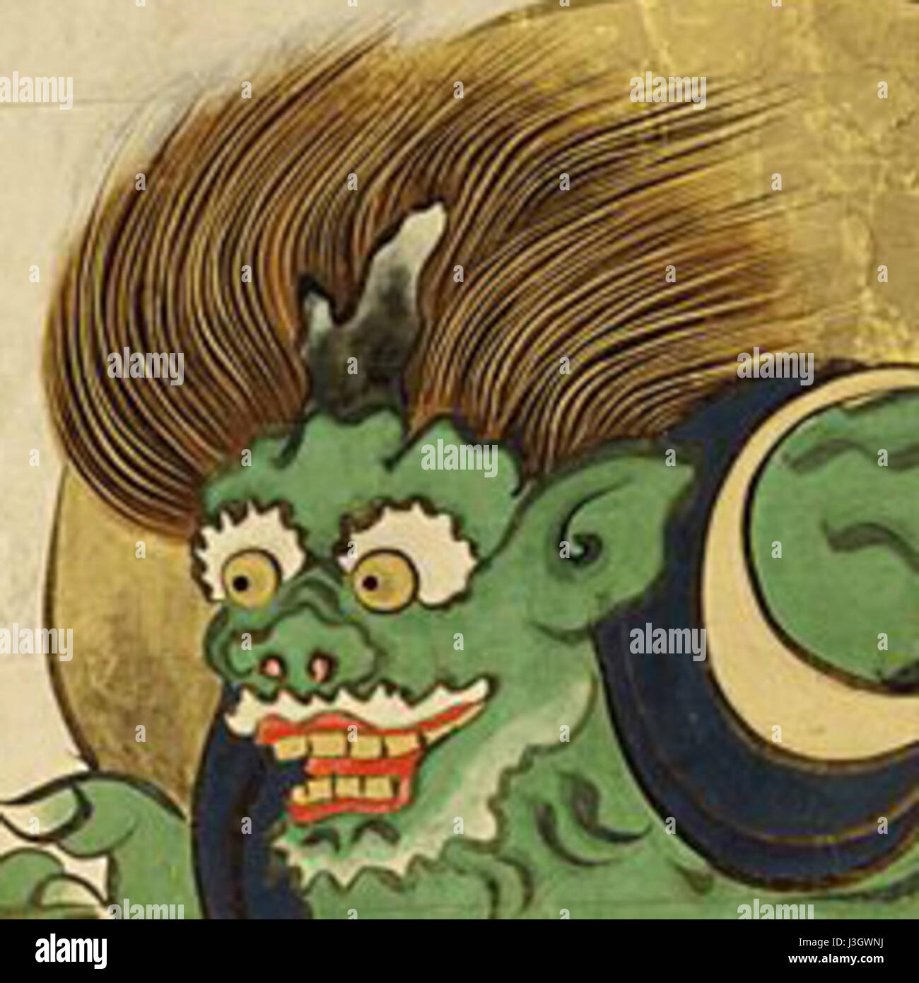 Fujin, the Japanese god of wind, is depicted in various artistic forms ...