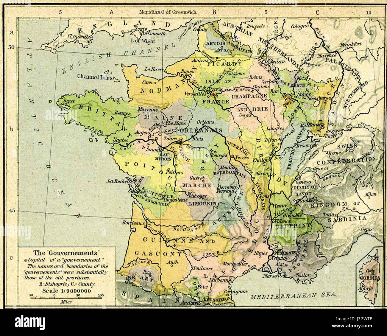 Map of france in provinces hi-res stock photography and images - Alamy