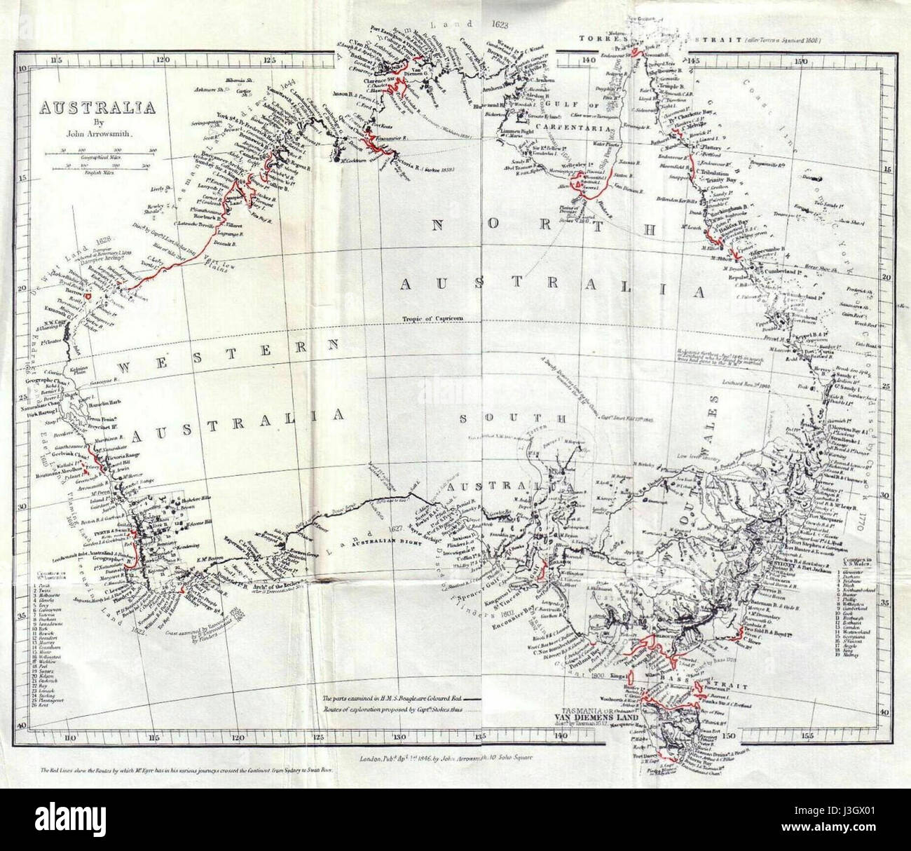 The 'General Chart of Australia' illustrates the significant ...