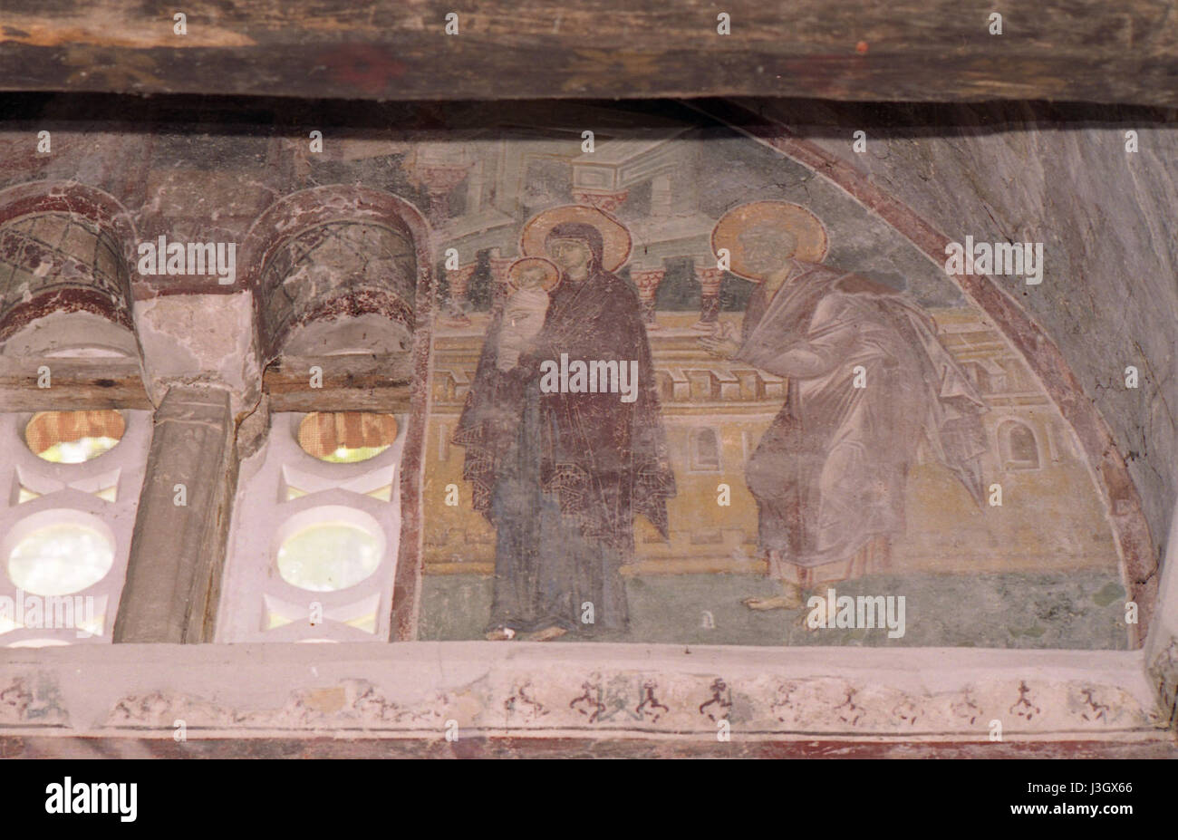 These frescoes from St. Nikita Church in Banjani represent religious ...