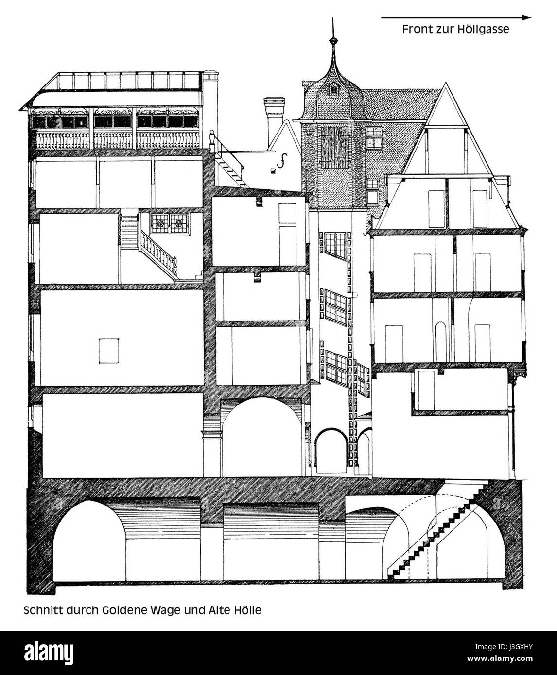 Architecture in town center Cut Out Stock Images & Pictures - Alamy