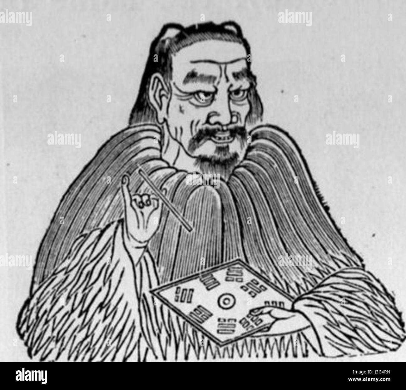 Fuxi, a legendary figure in Chinese mythology, is often depicted as one ...
