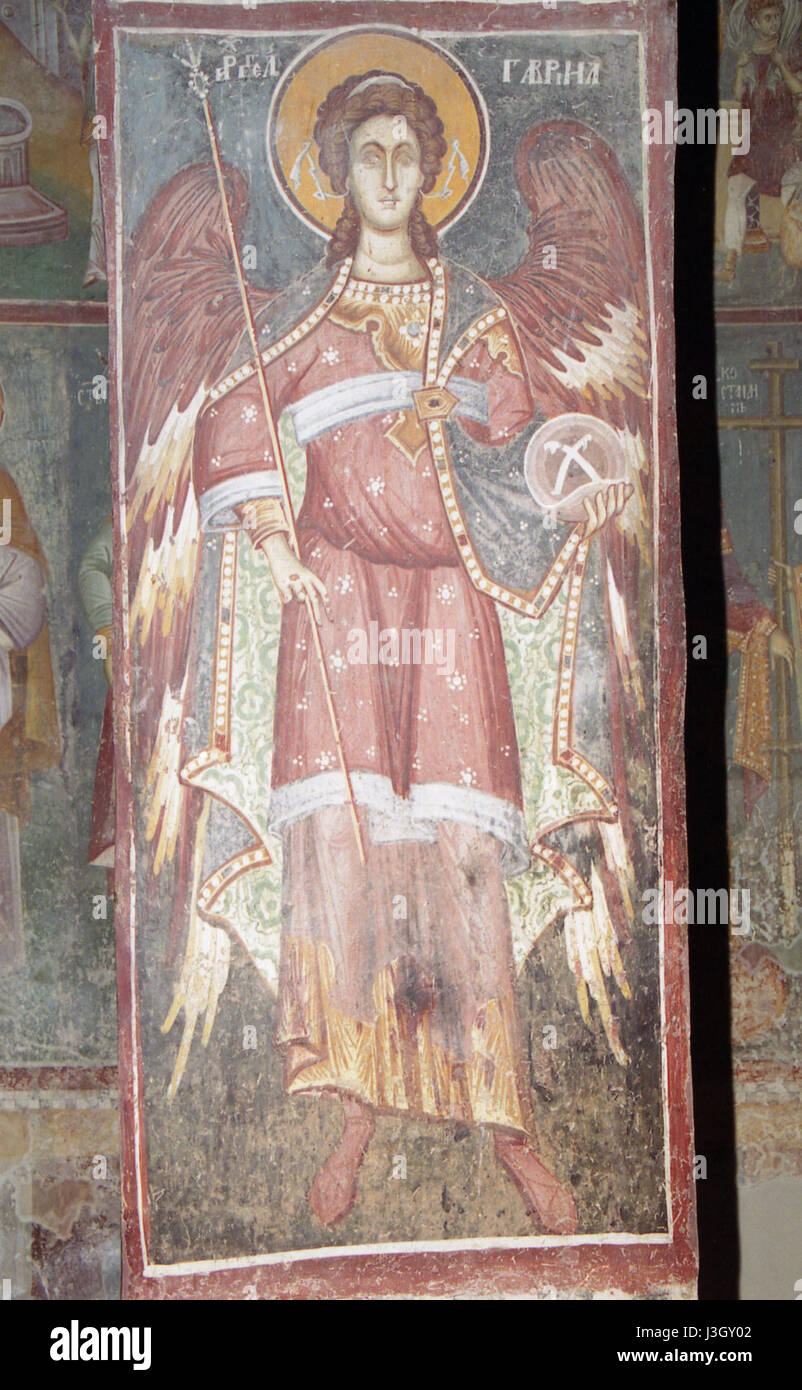 The frescoes from St. Nikita Church in Banjani depict religious scenes ...