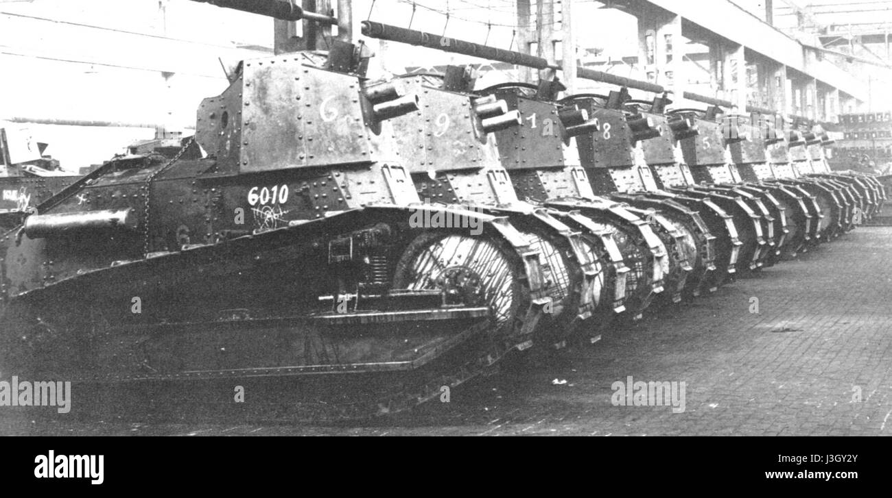 A photograph of a FT 17 tank, one of the first fully rotating turret ...