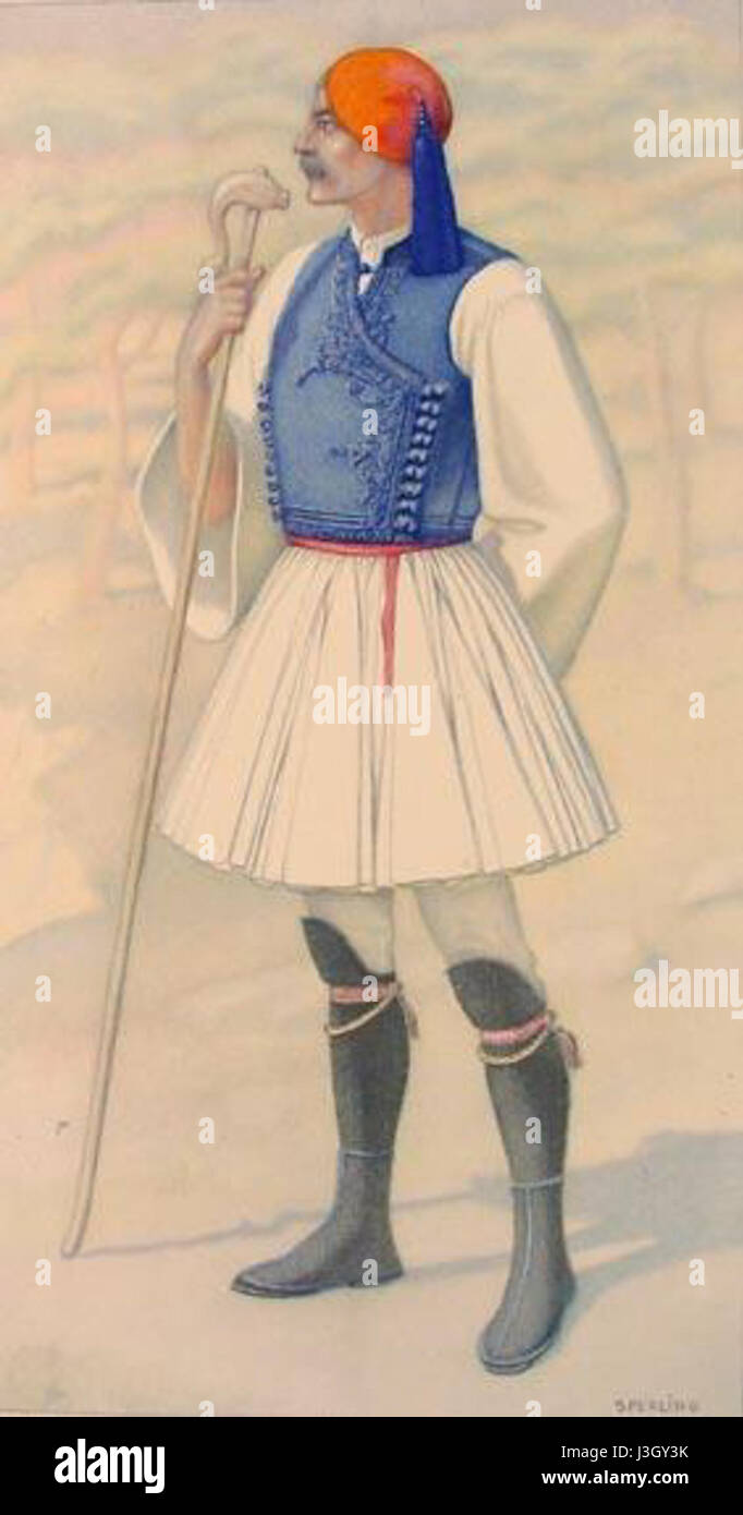 Fustanella, a traditional Greek garment, originating from Attica, is a ...