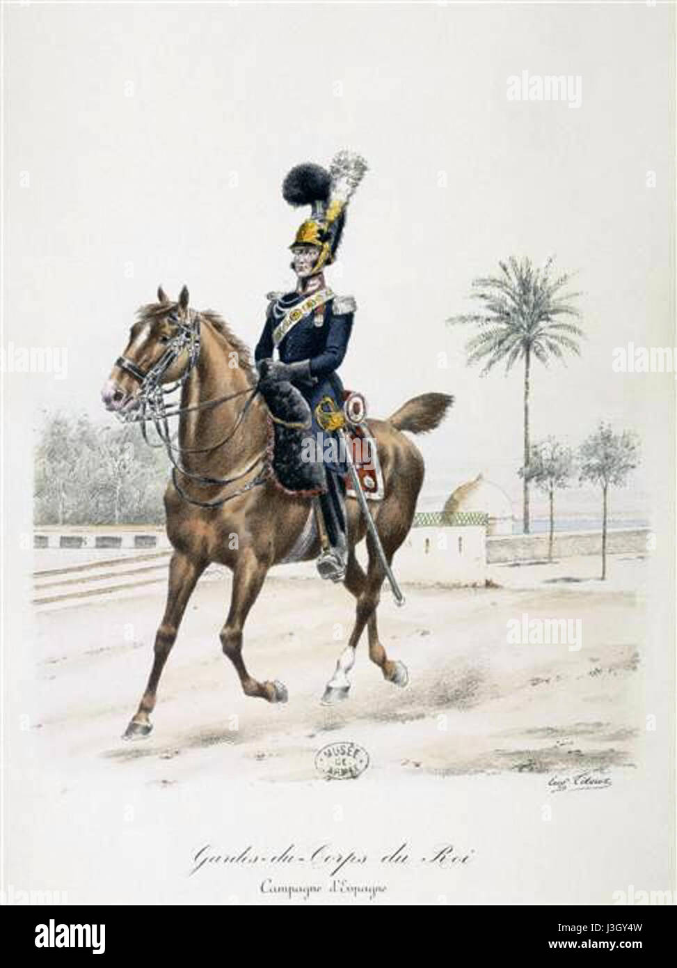 This image from 1823 depicts the French King's bodyguard during the ...