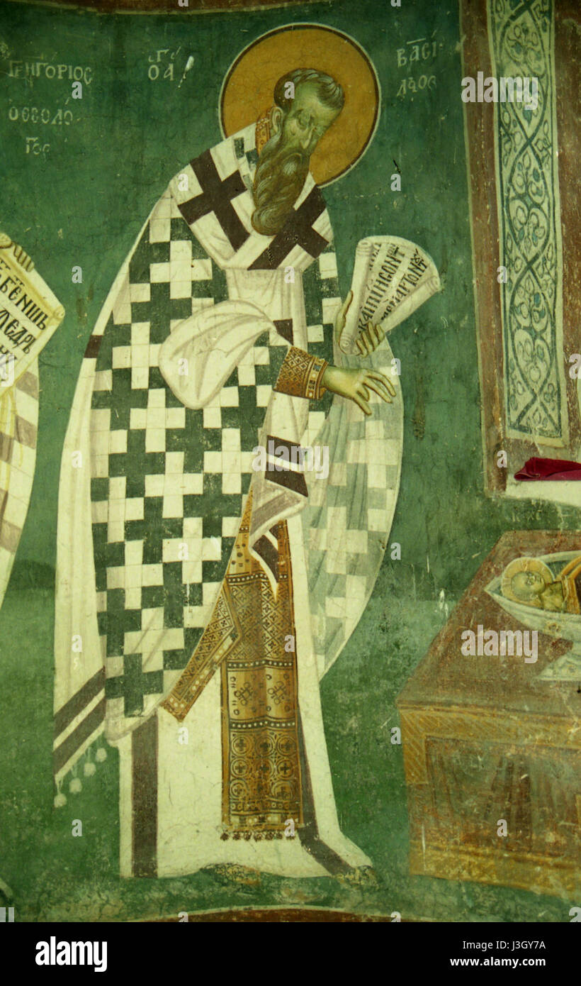 The frescos from St. Nikita Church in Banjani depict religious scenes ...