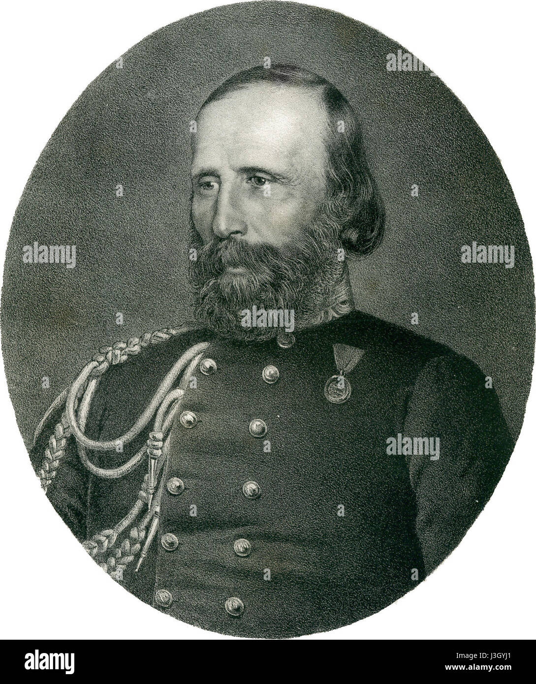 This lithograph from 1860 depicts Giuseppe Garibaldi, the Italian ...