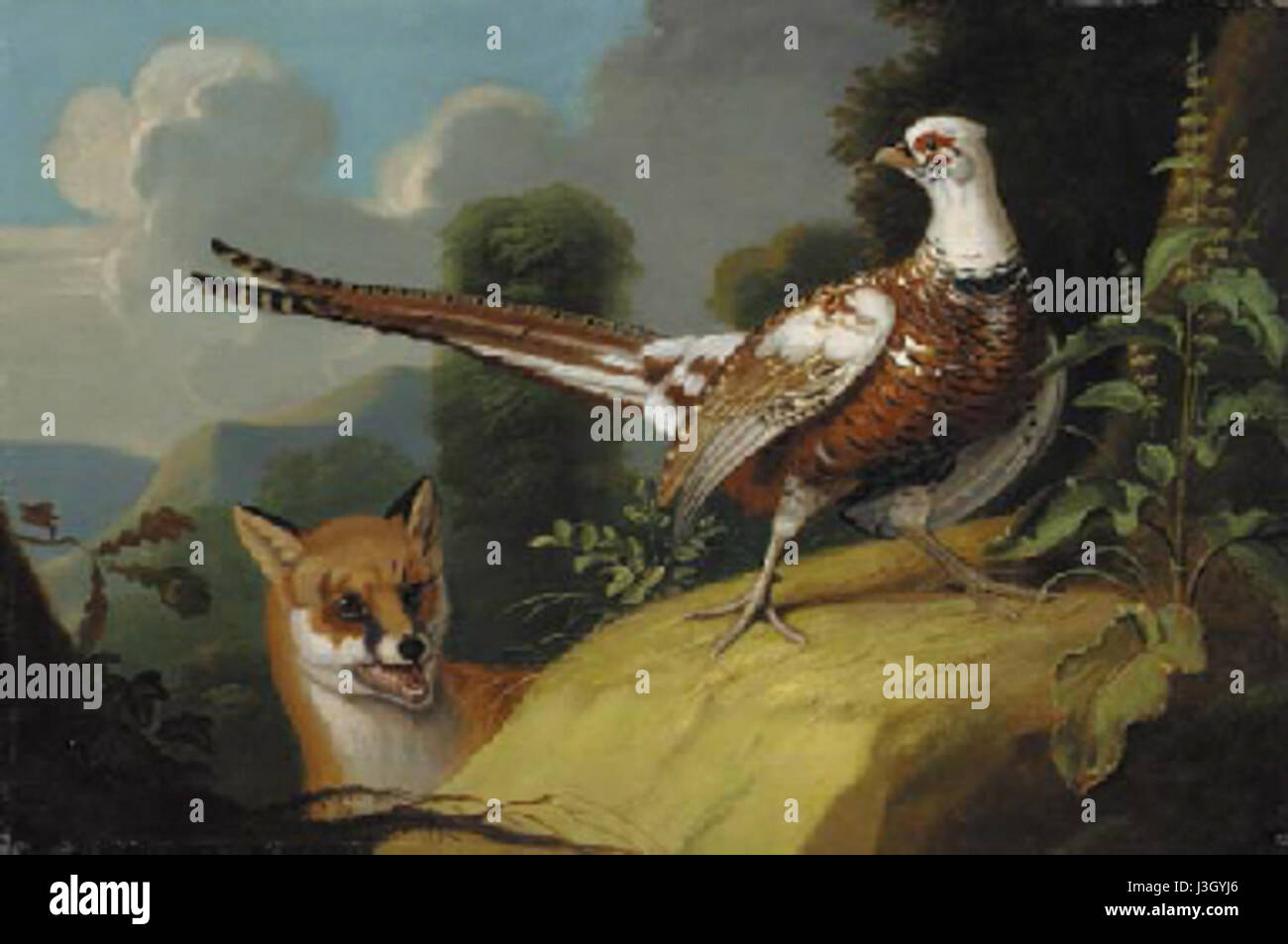 'Fuchs und Fasan' translates to 'Fox and Pheasant,' which refers to a ...