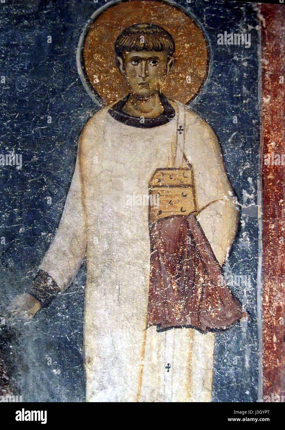 This image shows the frescos from St. Sophia Church in Ohrid, North Macedonia. These frescoes ...