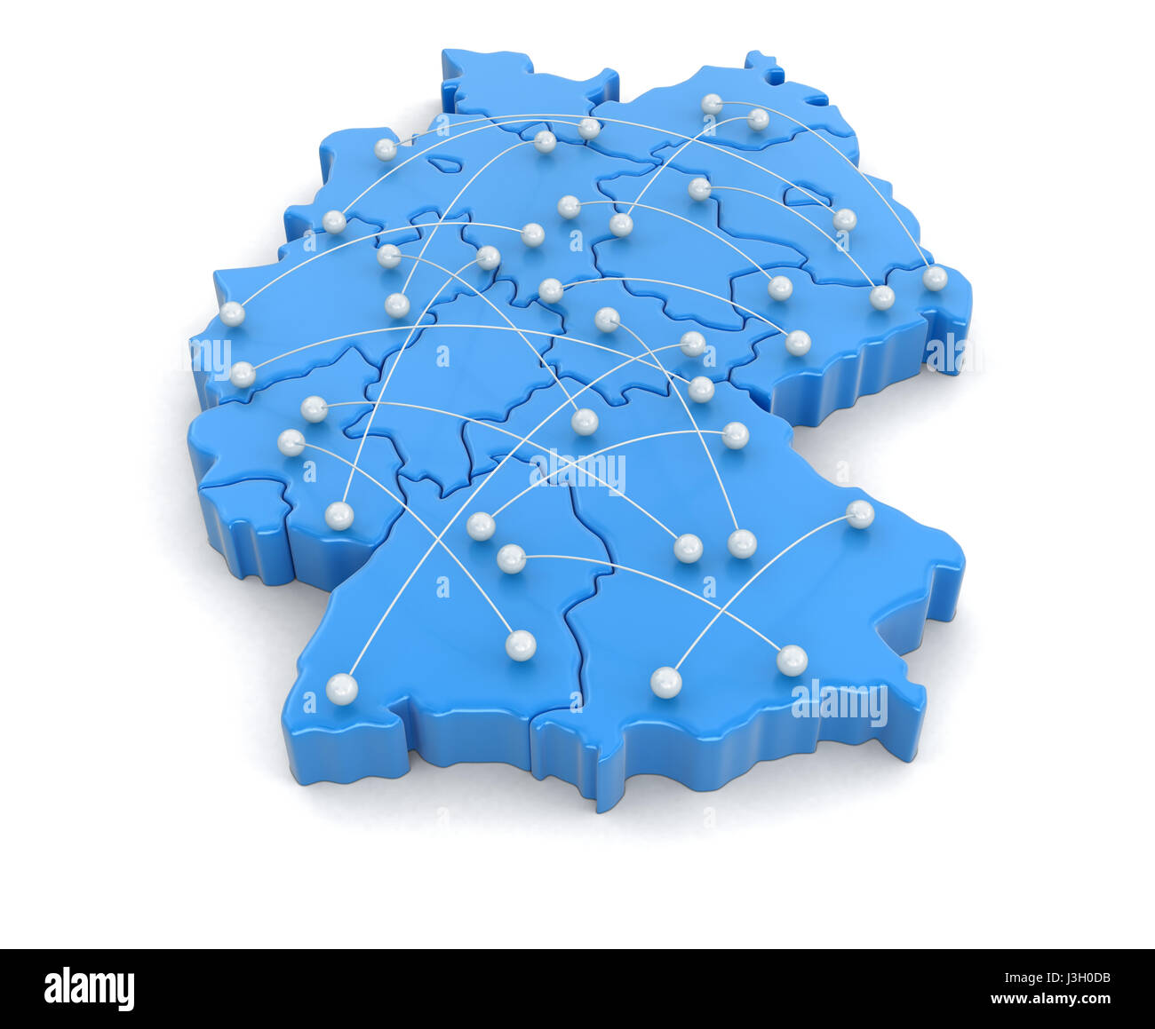 Map of Germany with flight paths. Image with clipping path Stock Photo ...