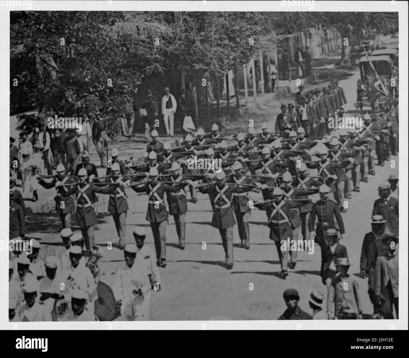 The funeral procession of Queen Emma of Hawaii took place following her ...