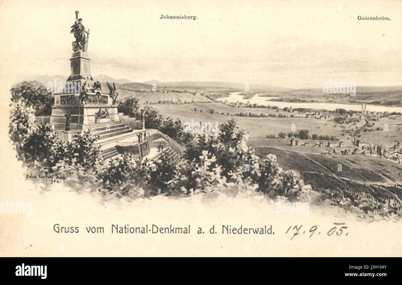 The Niederwalddenkmal, constructed in 1905, is a monumental statue and ...