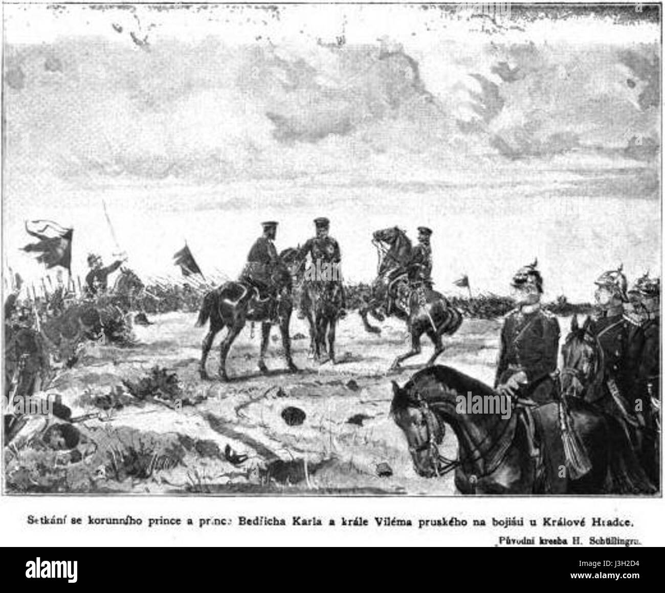 Frederick Charles meets King Wilhelm at Koeniggraetz Stock Photo - Alamy