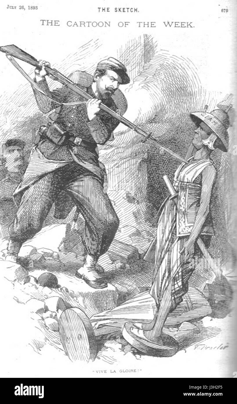 This refers to a cartoon depicting the Franco-Siamese War, an armed ...