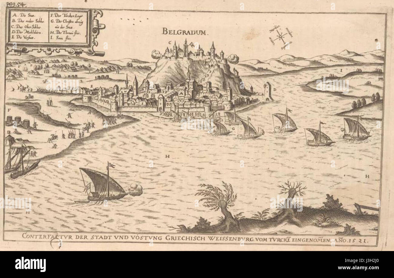 Vintage map of belgrade hi-res stock photography and images - Alamy