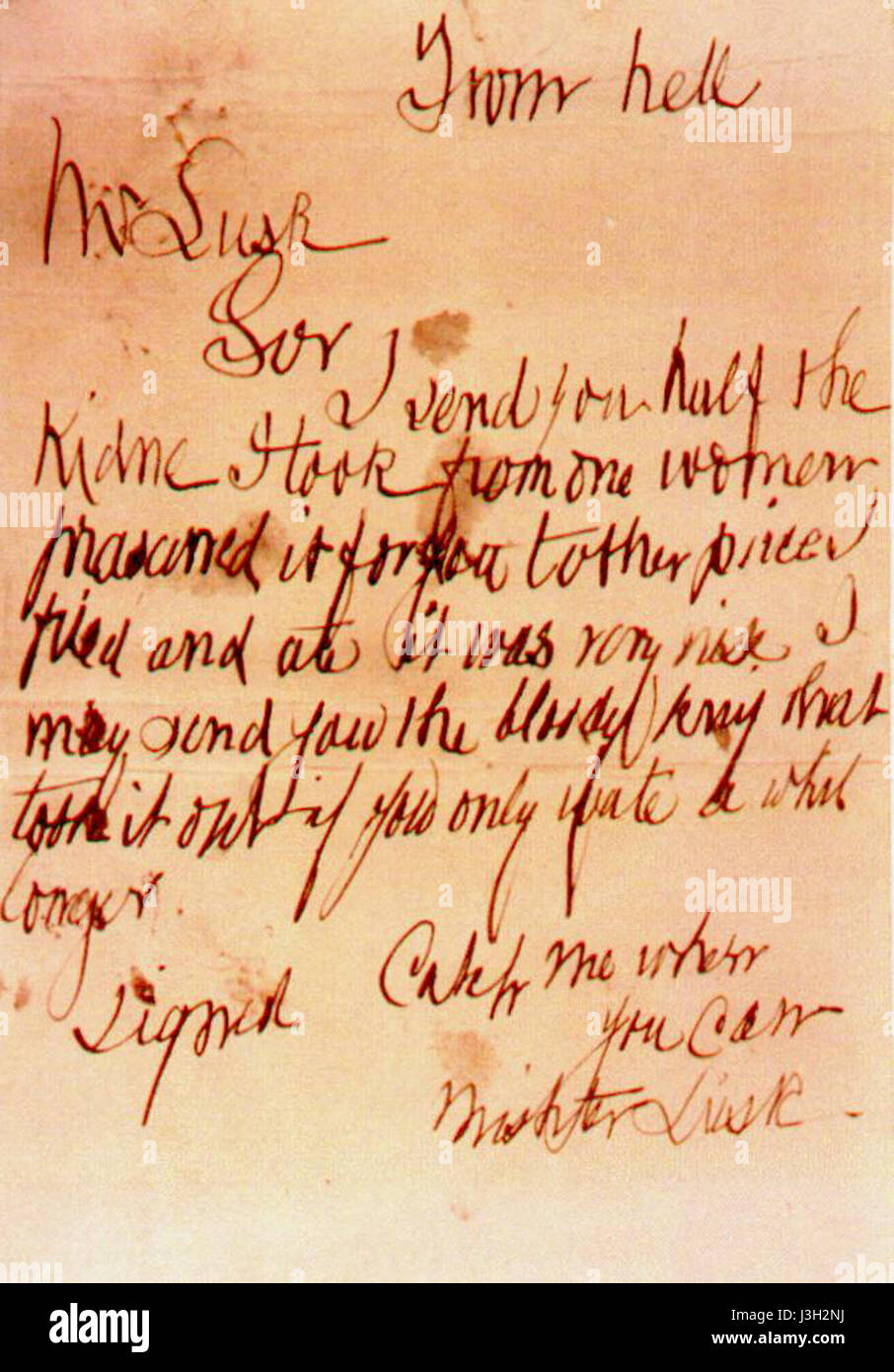 The From Hell Letter refers to a famous letter allegedly sent by Jack ...