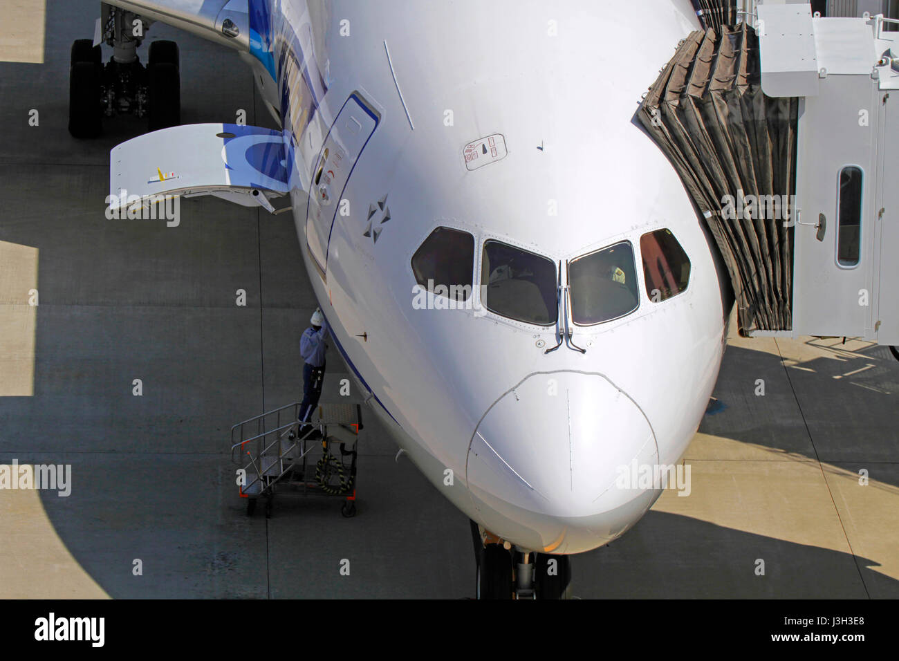 Haneda Airport Ground Service Working on Boeing 787 Tokyo Japan Stock ...