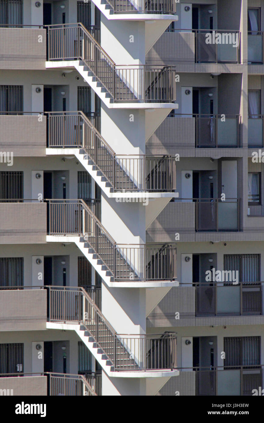 External Stairs of Apartment House Hino city Tokyo Japan Stock Photo ...