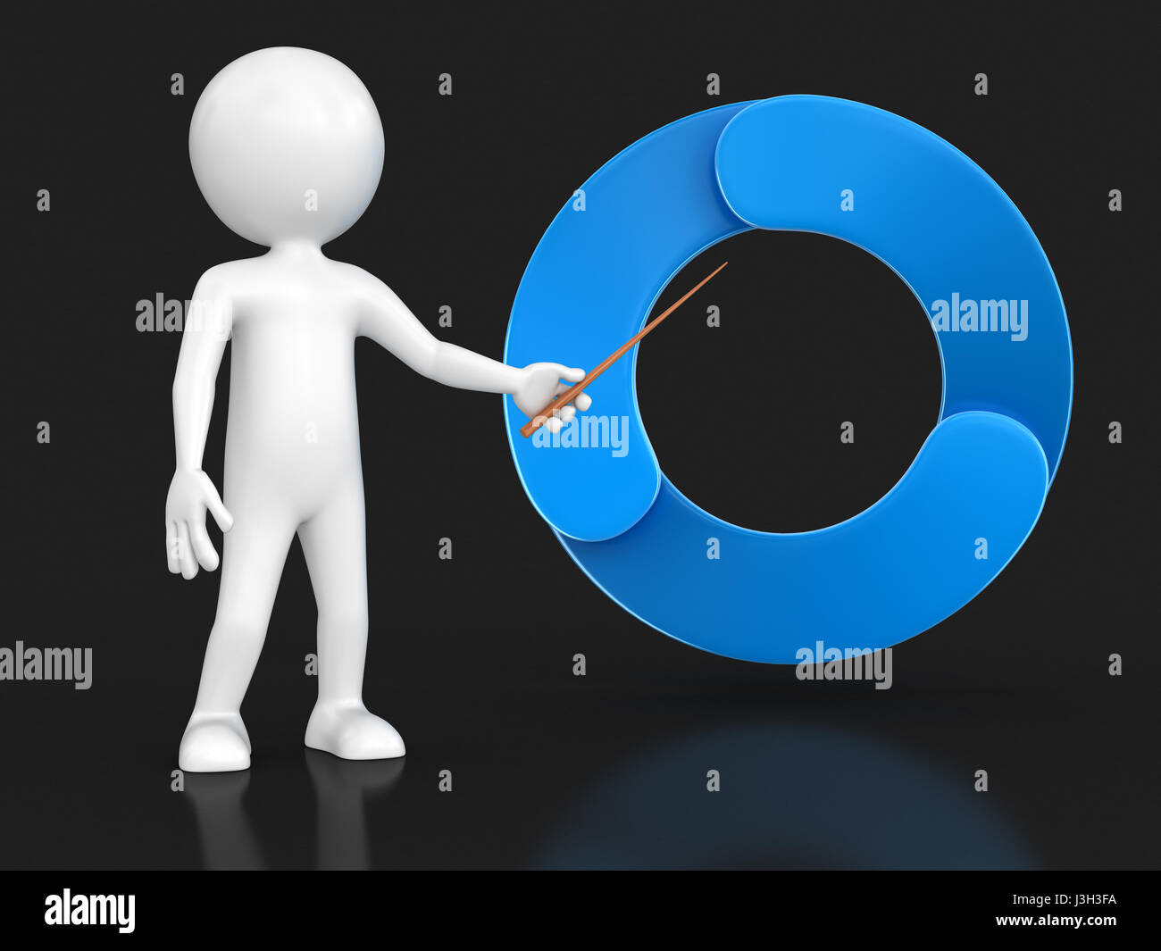 Man and Circular Graph. Image with clipping path Stock Photo - Alamy
