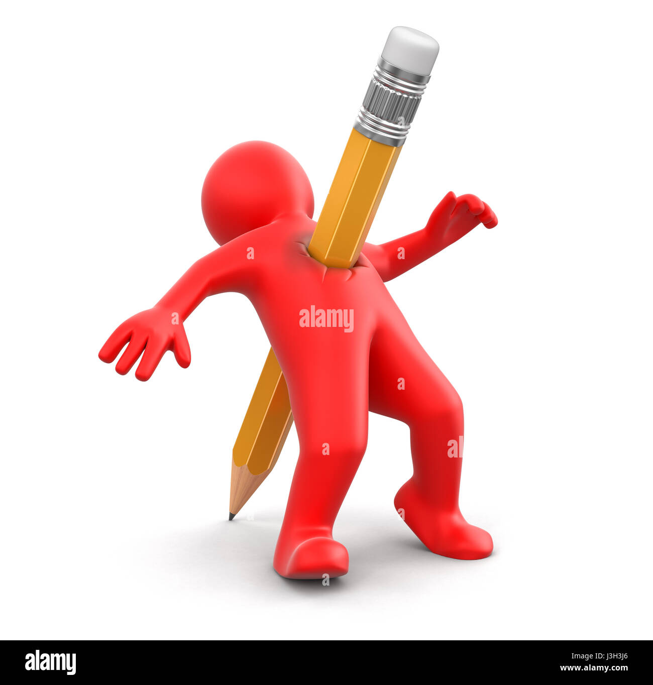 Man with pencil. Image with clipping path Stock Photo - Alamy