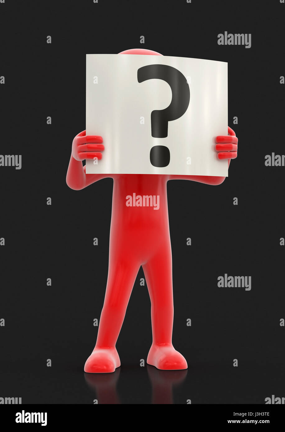 People and question mark signs. Image with clipping path Stock Photo ...