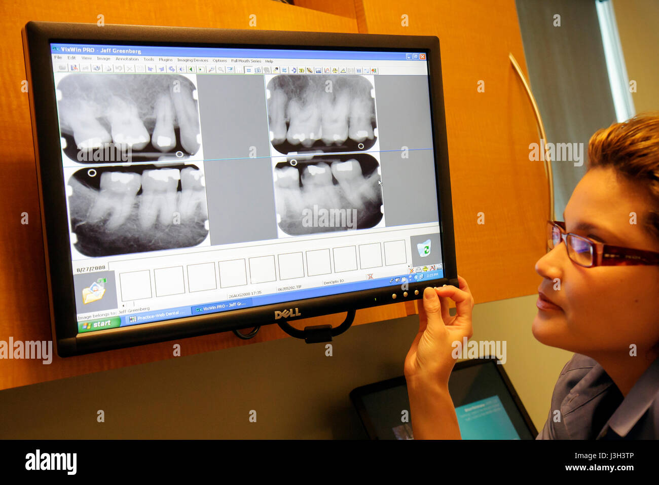 Miami Florida,periodontist's office,x ray,x ray,computer monitor,screen ...