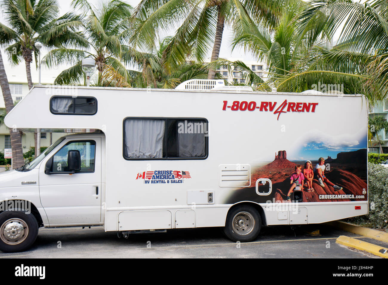Miami Beach Florida,Collins Avenue,RV,recreational vehicle,motor home ...