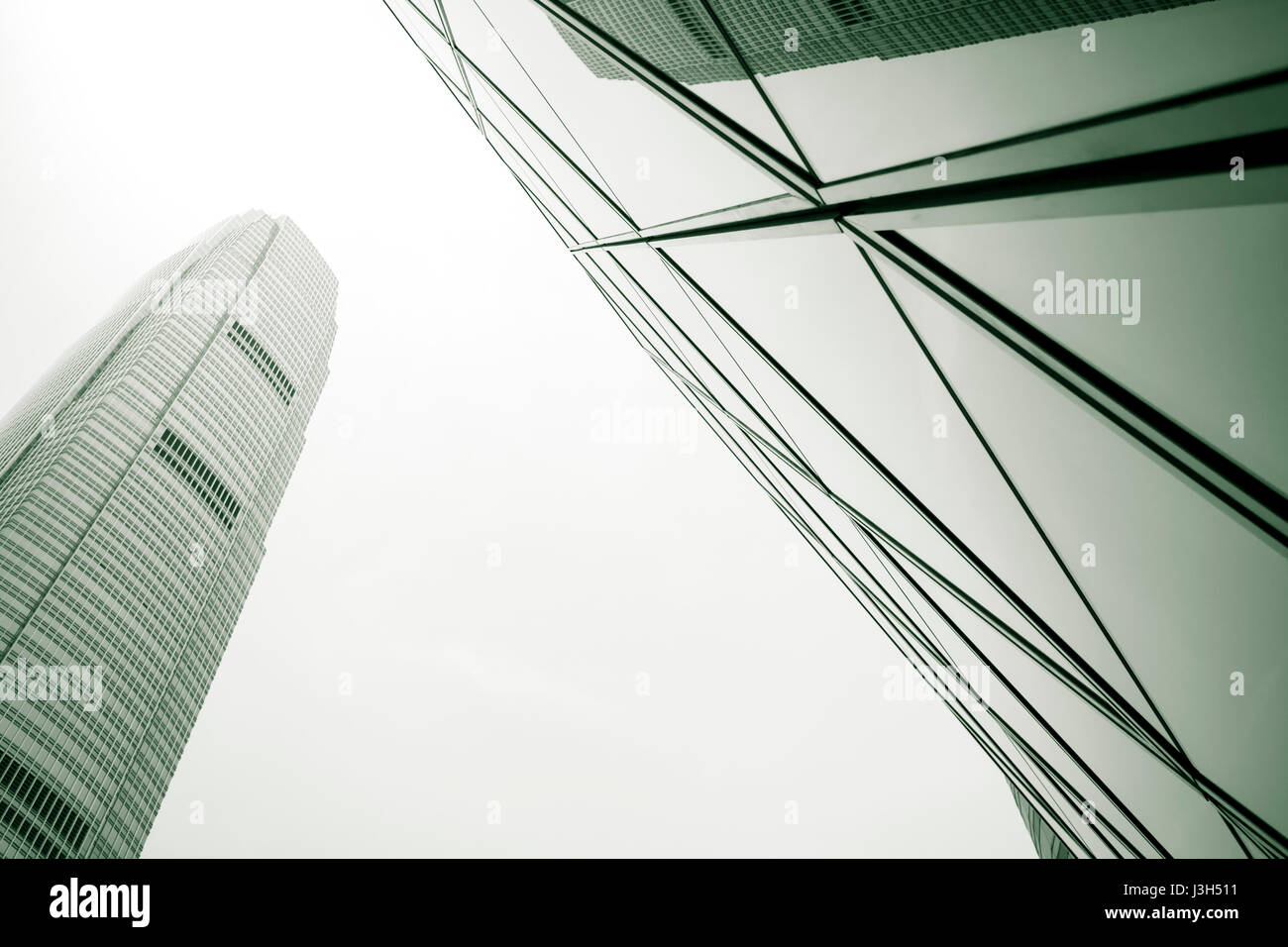 Modern office building detail, glass surface with green color Stock ...
