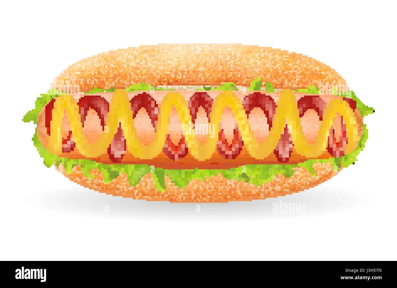 One hot dog sausage Stock Vector Images - Alamy