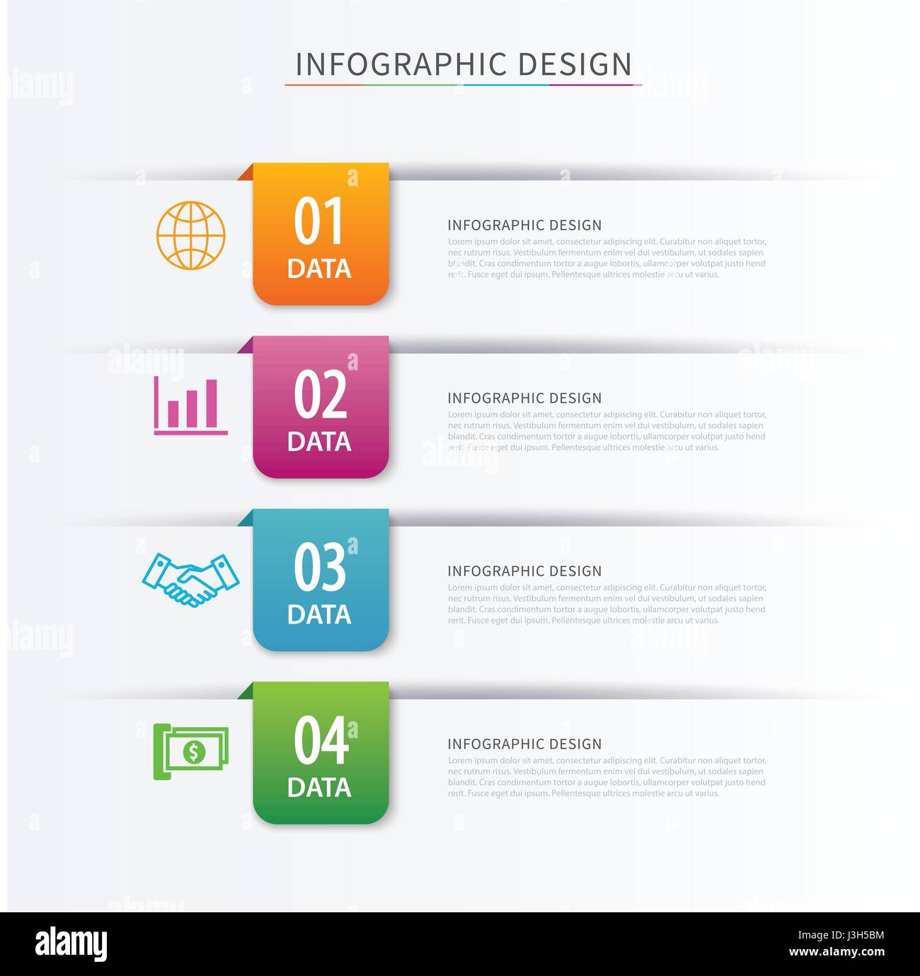 Business index infographics template with 4 data. Can be used for ...