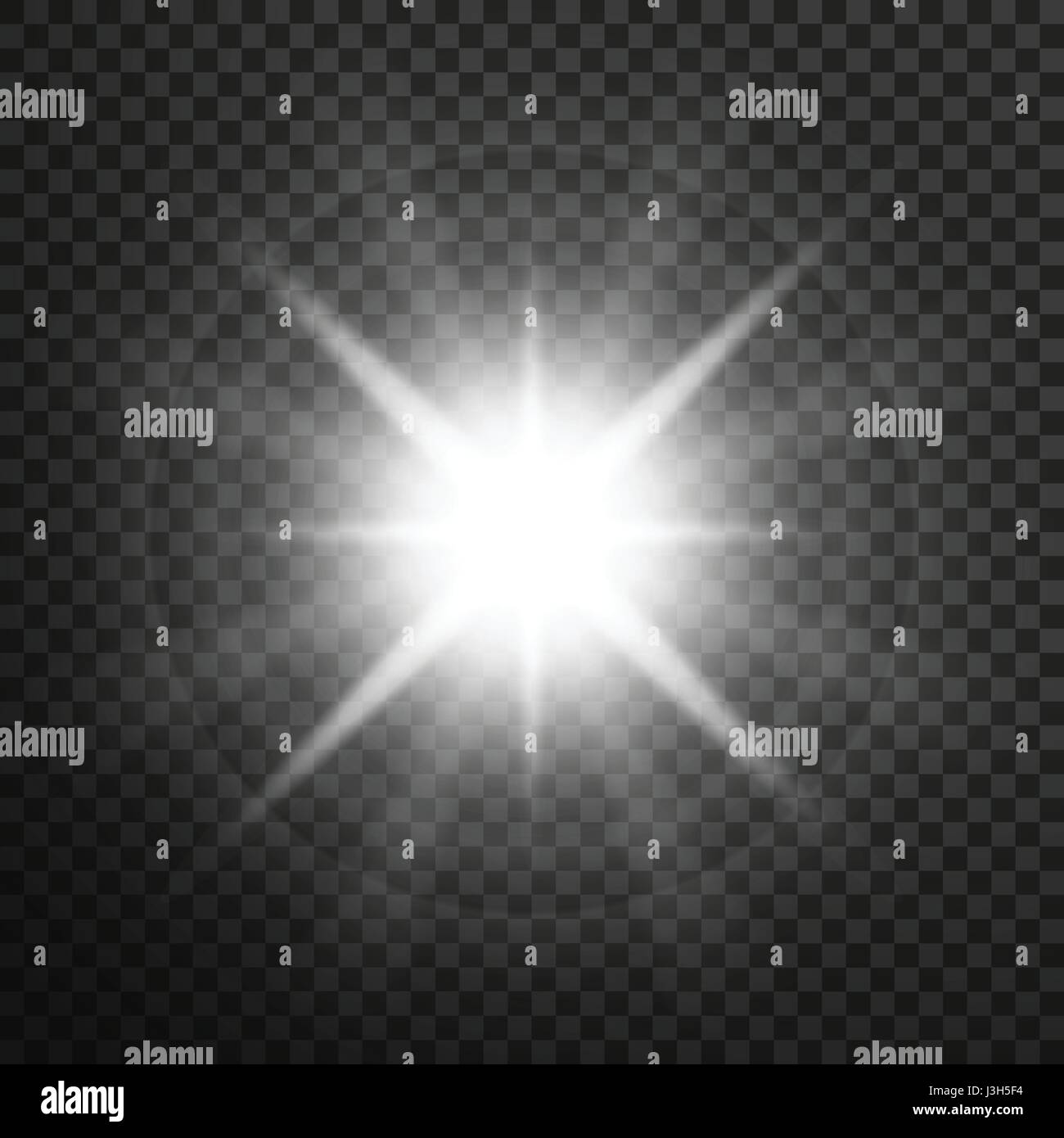 White glowing light burst explosion with transparent. Vector illustration for effect decoration ...