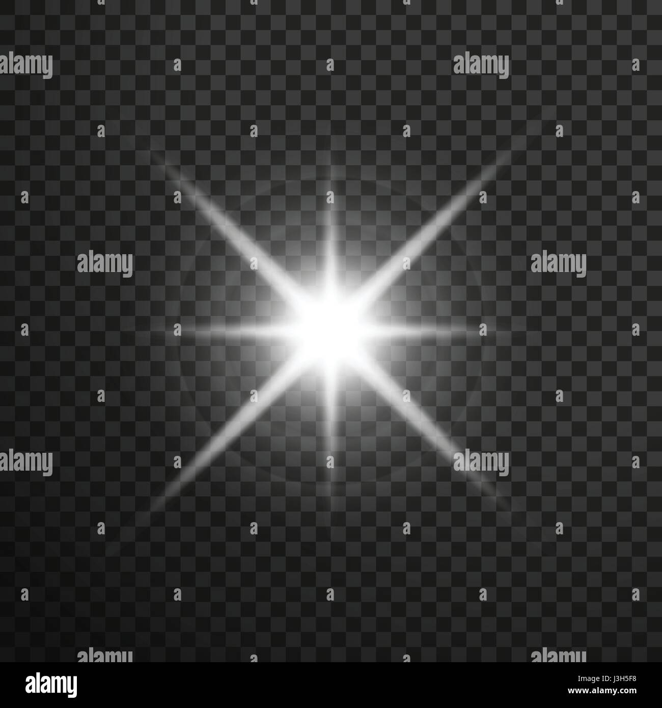 White glowing light burst explosion with transparent. Vector illustration for effect decoration ...