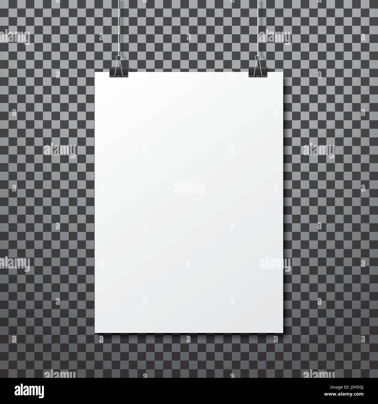 white paper hanging on transparency background Stock Vector Image & Art ...