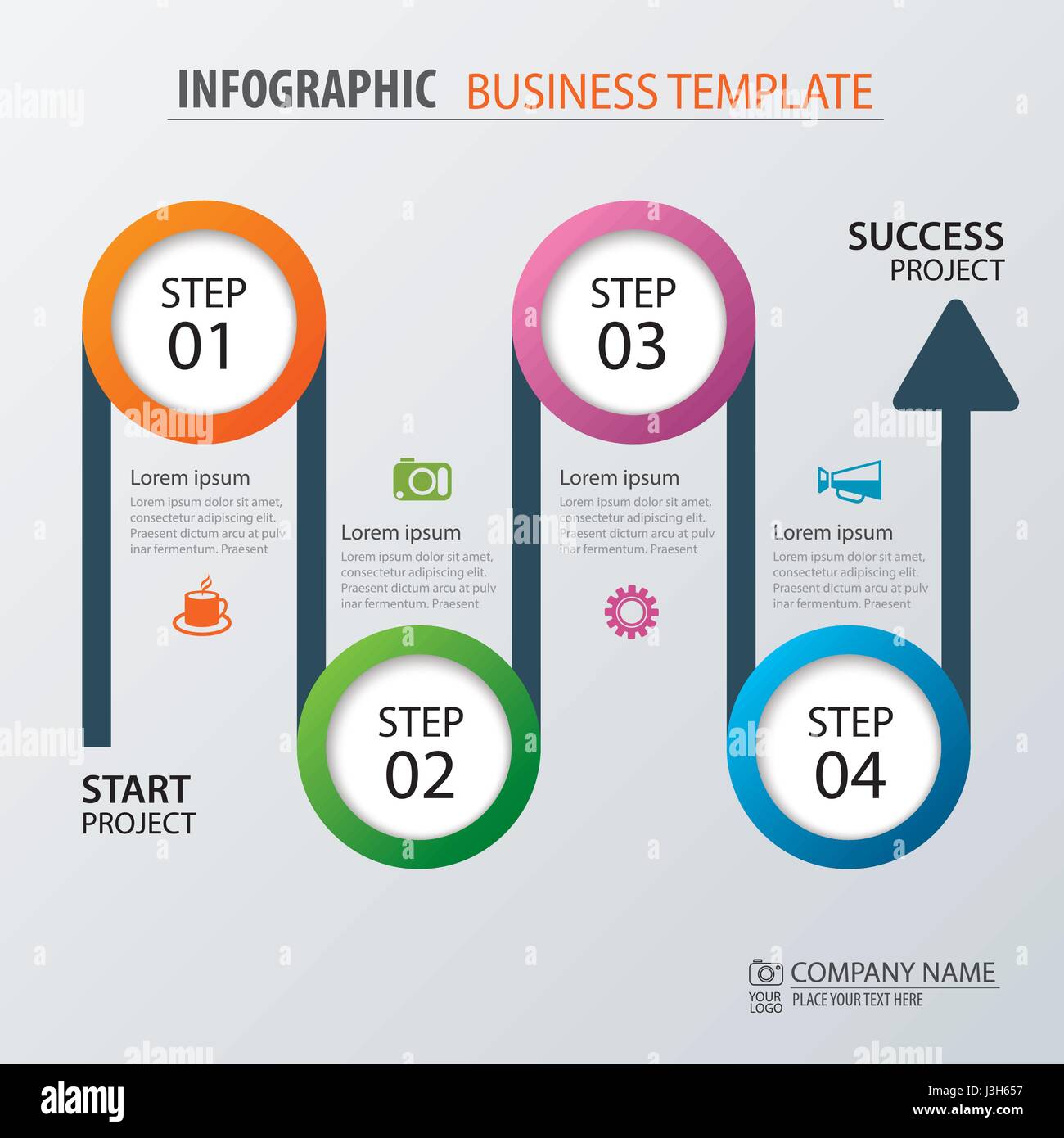 Infographic Business Timeline Template Vector Illu