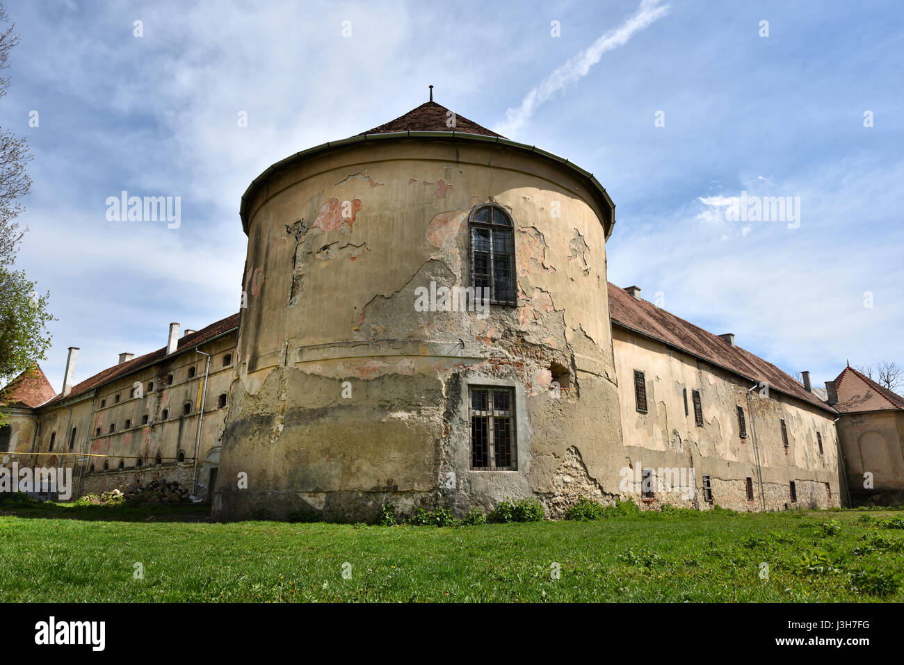 Old abandoned castle ruins in the forest. Transylvania, Romania Stock ...