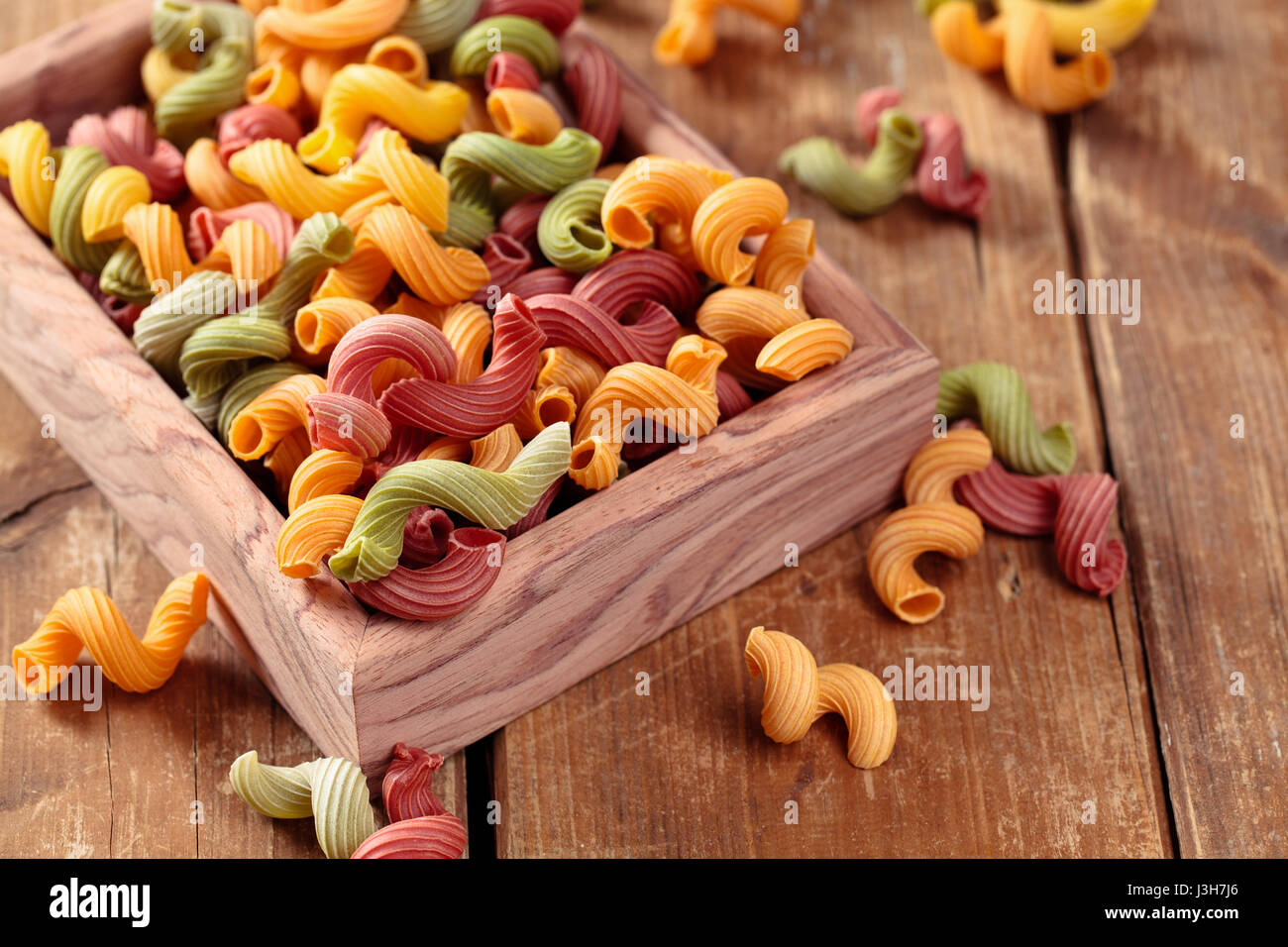 Colorful Italian pasta ‘Amore’ in small drawer Stock Photo - Alamy