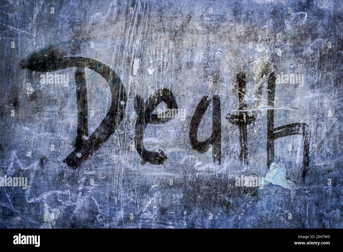 Death written on rough texture of a wall Stock Photo - Alamy