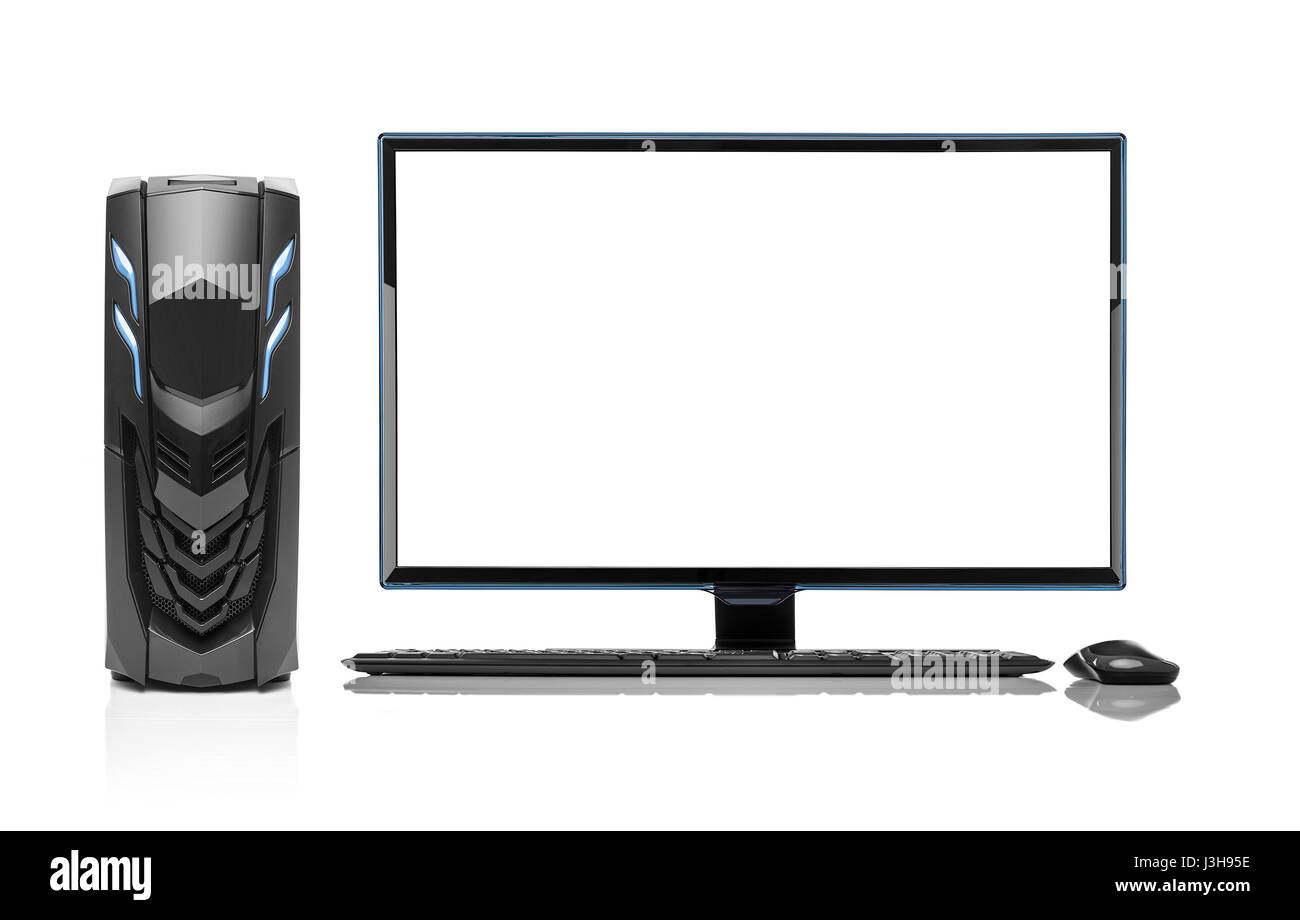Modern desktop PC computer isolated Stock Photo - Alamy