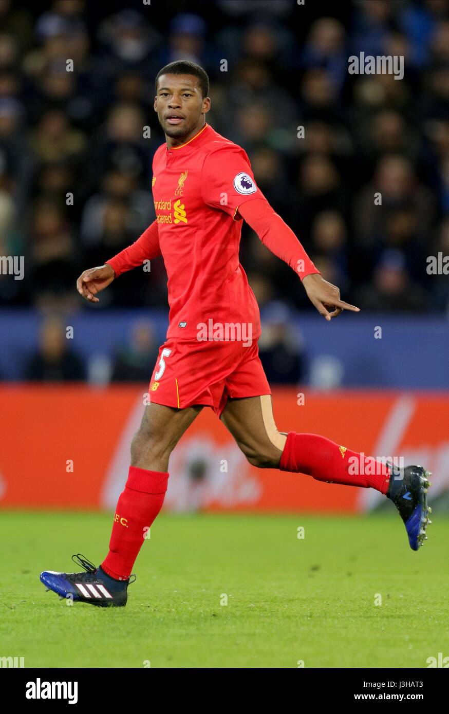 GEORGINIO WIJNALDUM LIVERPOOL FC KING POWER STADIUM LEICESTER ENGLAND ...