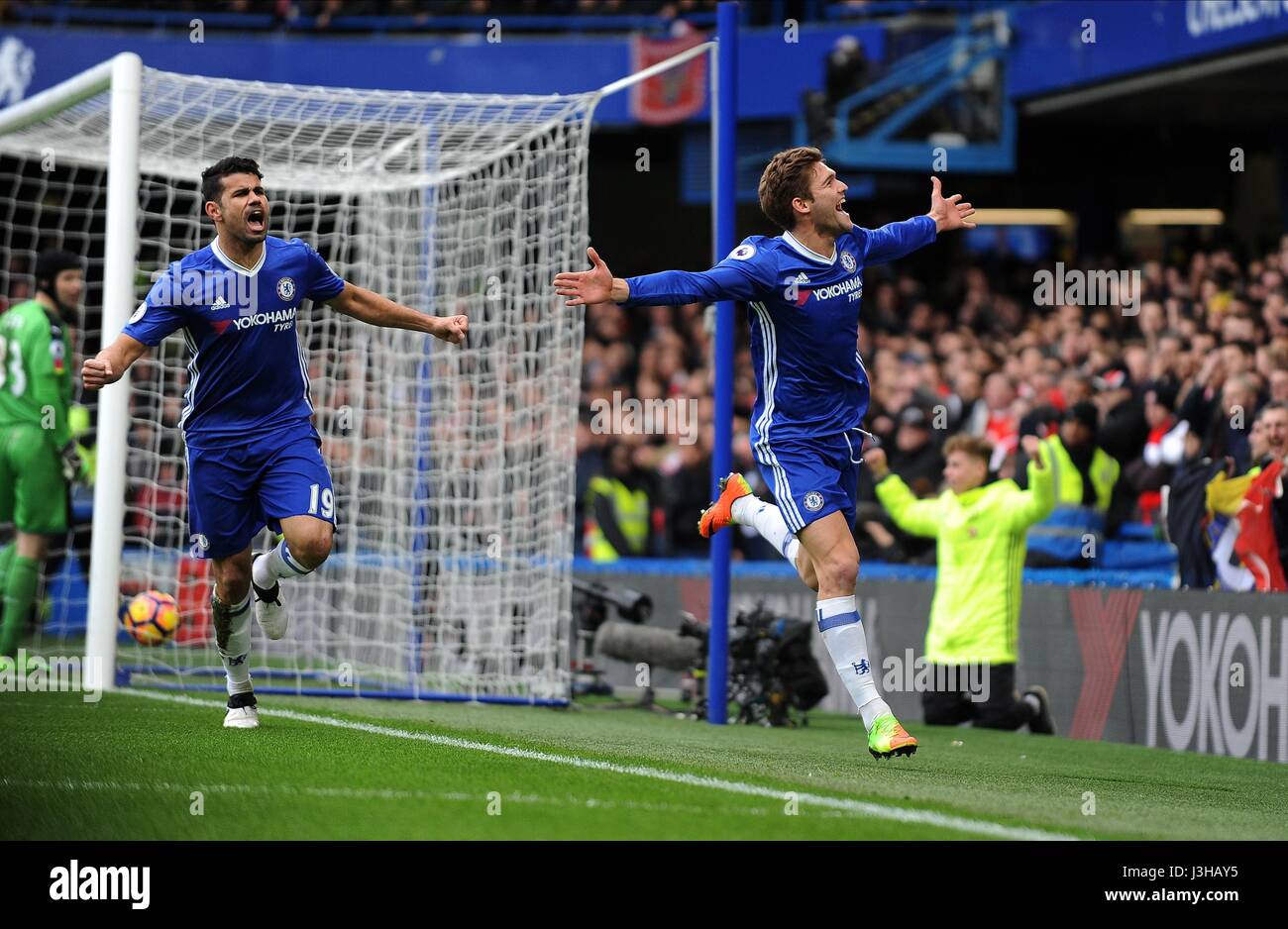MARCOS ALONSO OF CHELSEA CELEB CHELSEA V ARSENAL STAMFORD BRIDGE ...