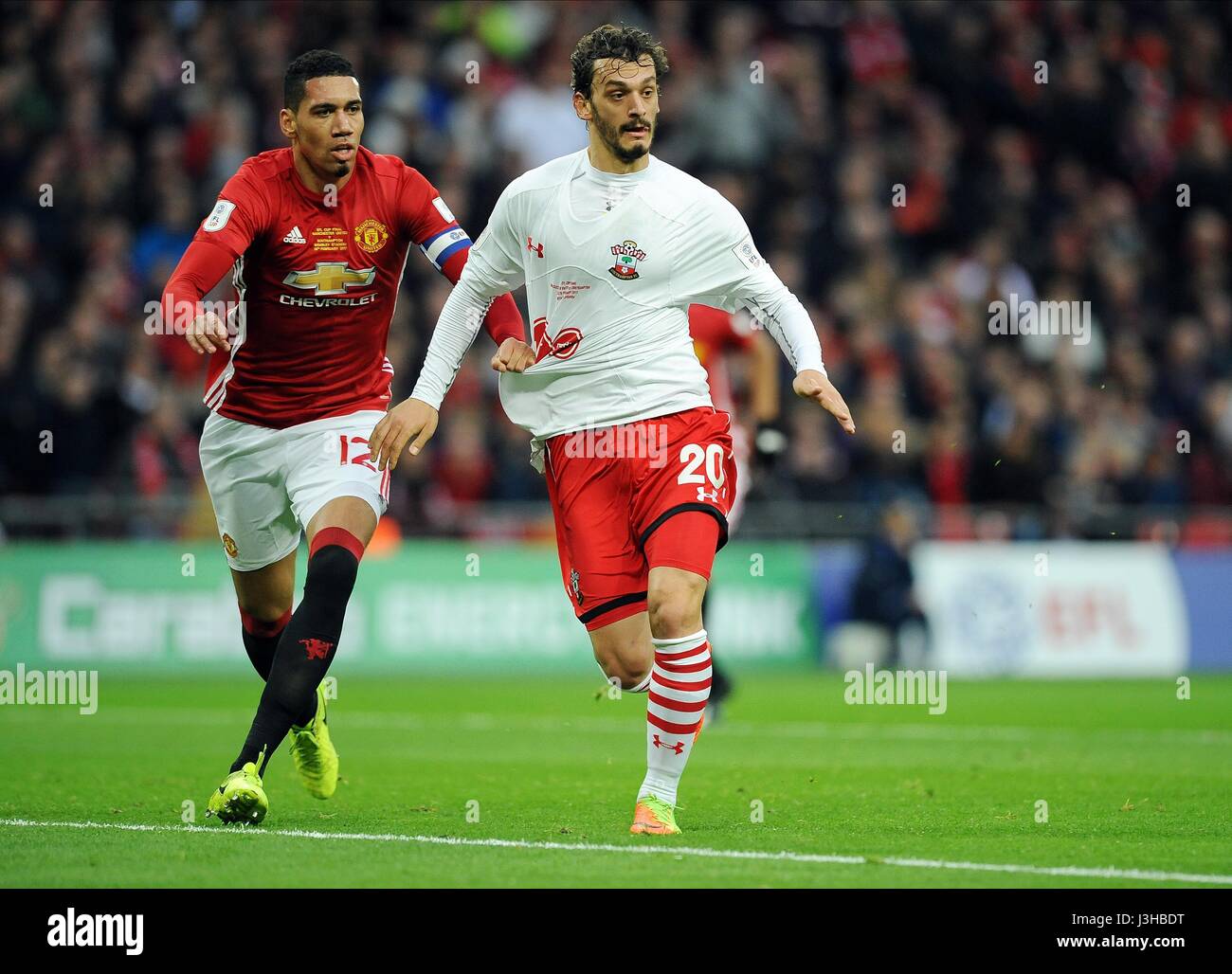 MANOLO GABBIADINI OF SOUTHAMPT MANCHESTER UNITED V SOUTHAMPTO WEMBLEY ...