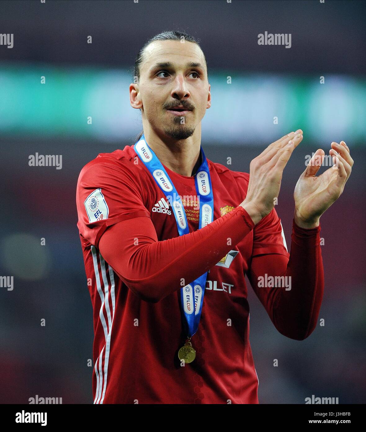 ZLATAN IBRAHIMOVIC OF MANCHEST MANCHESTER UNITED V SOUTHAMPTO WEMBLEY ...