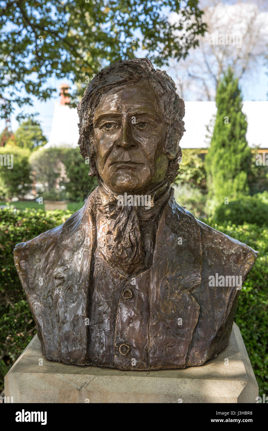 Statue bust of explorer William Charles Wentworth in the Blue mountains ...
