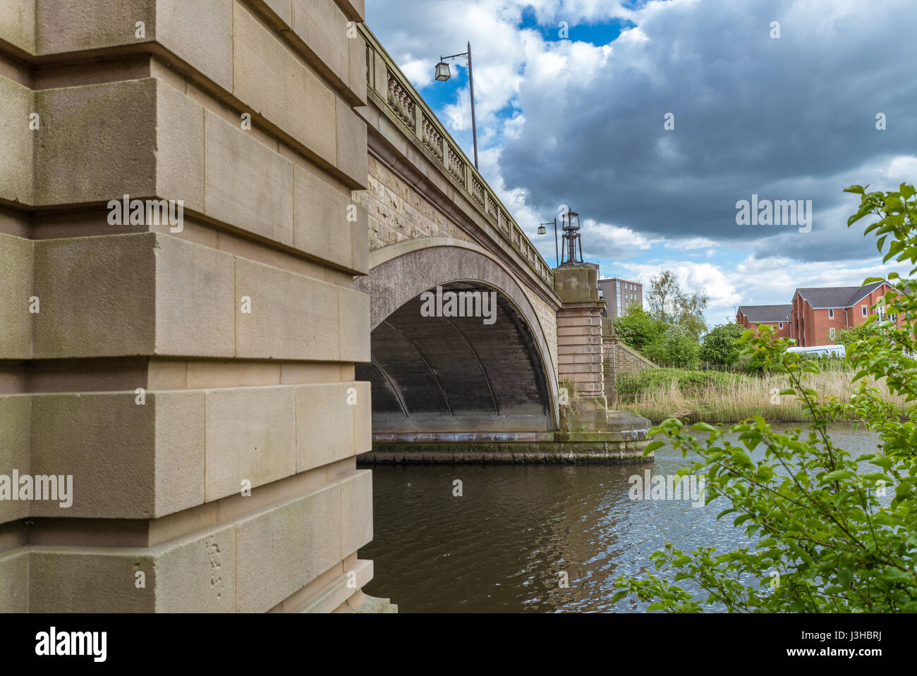 A view of the Kingsway Bridge at Paddington Bank in Warrington Stock ...