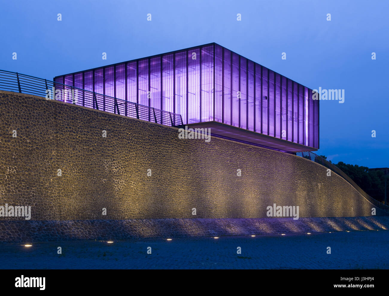 Europe, Germany, Cologne, flood pumping station at the river Rhine in ...