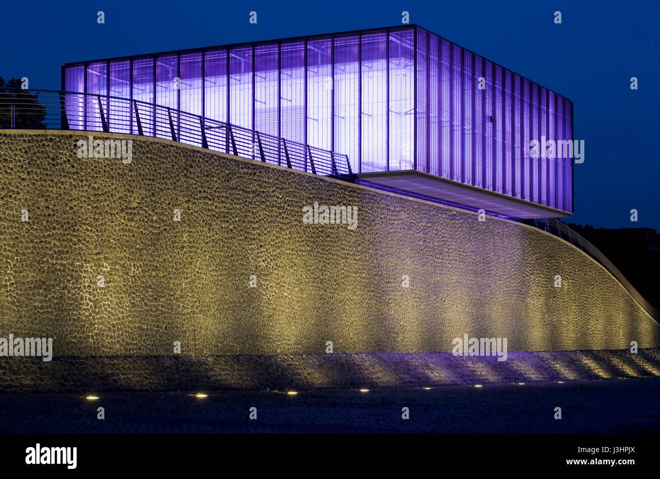 Europe, Germany, Cologne, flood pumping station at the river Rhine in ...