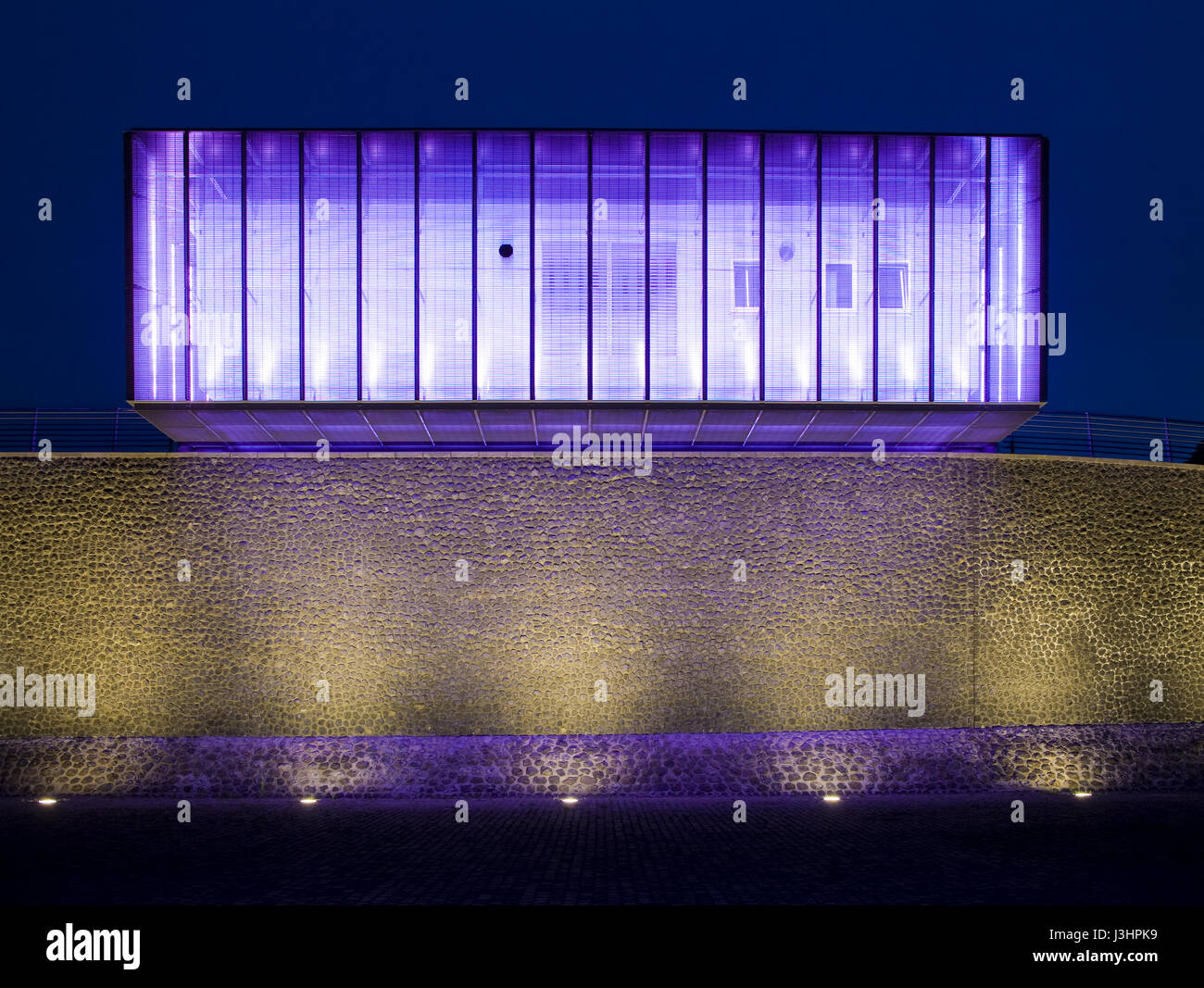 Europe, Germany, Cologne, flood pumping station at the river Rhine in ...